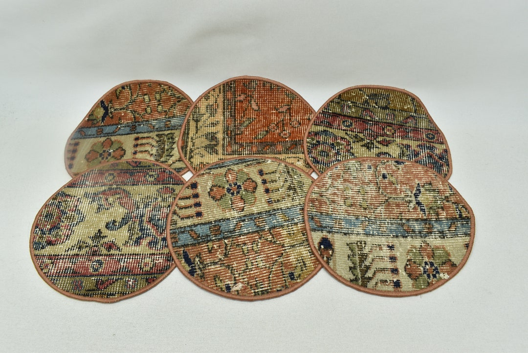 Vintage Supla, 6 Pieces Circle Under Plate, Kitchen Decor, Rug Placemat ...