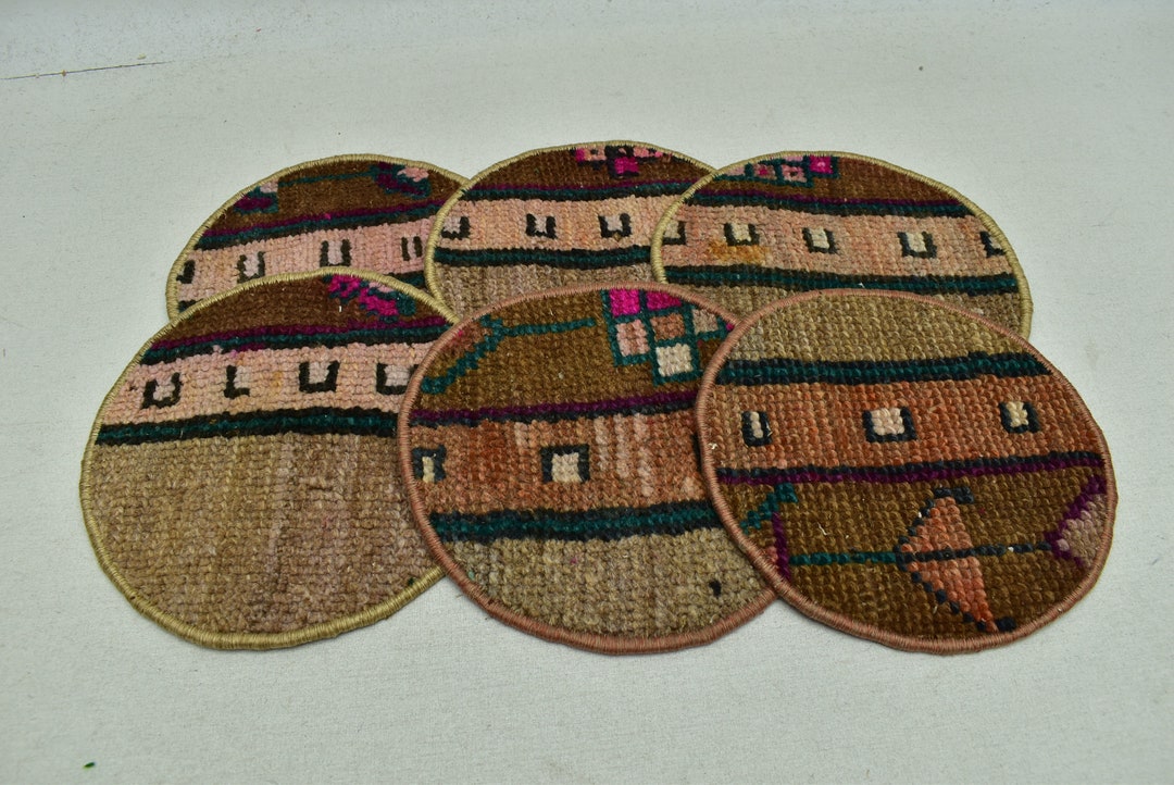 Antique Rug Underplate, Traditional Supla, Handmade Circle Placemat ...