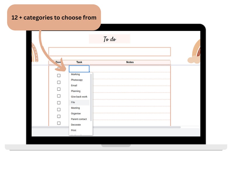 Teacher to Do List, Google Sheets to Do List, Boho Rainbow to Do List ...