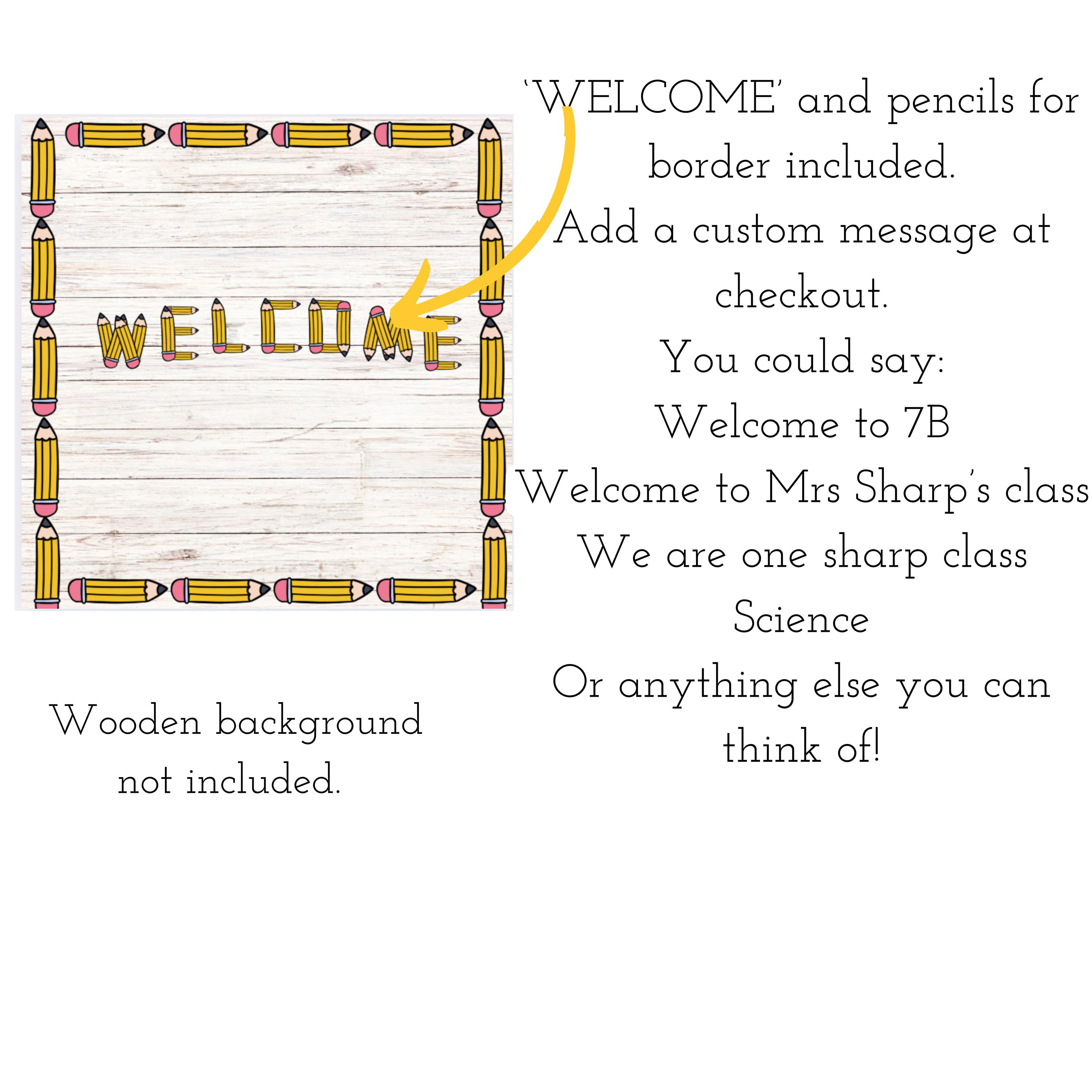 WELCOME Bulletin Board, Custom Classroom Display, Classroom Door Decor ...
