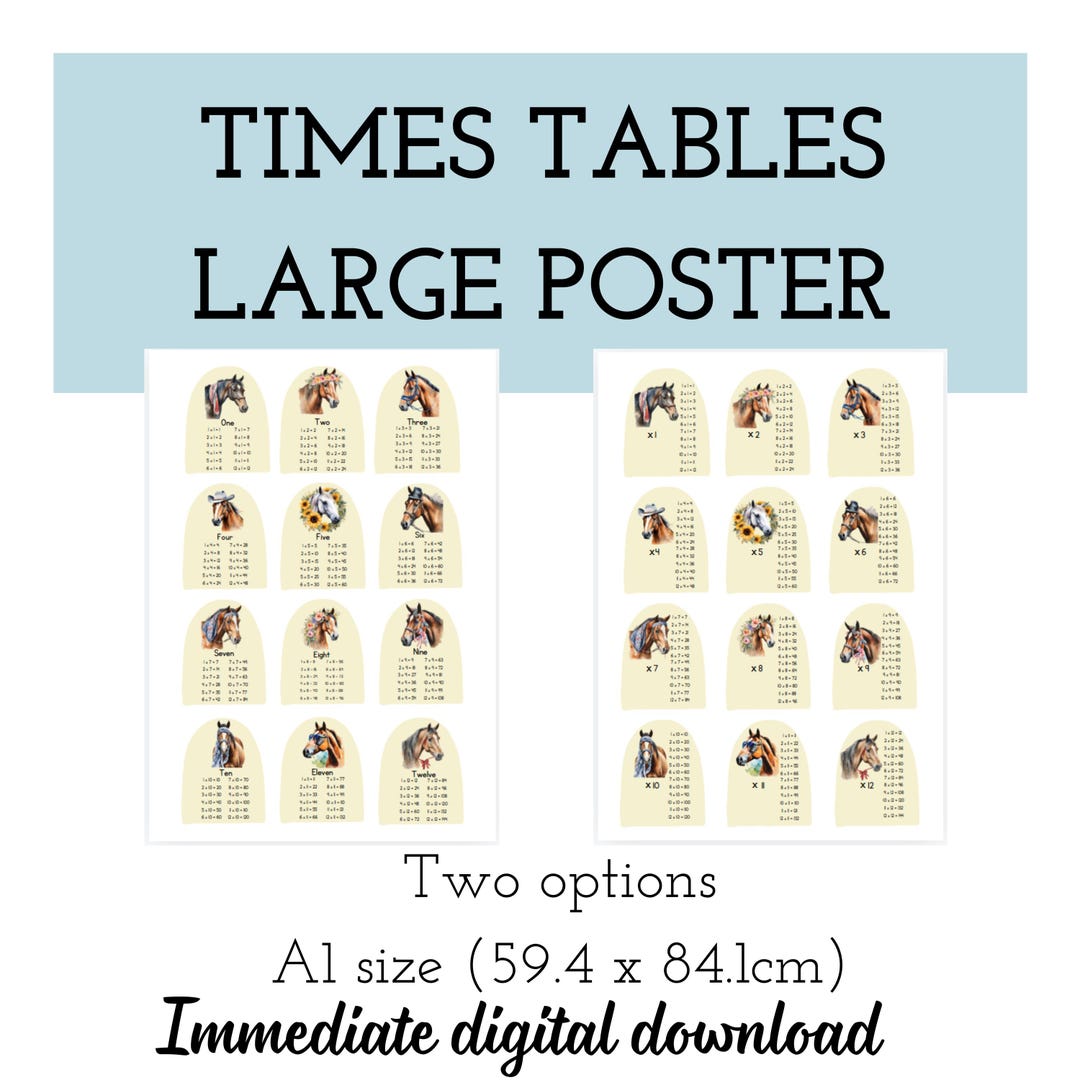 Horse Classroom Decor, Times Tables Classroom Display, Multiplication ...
