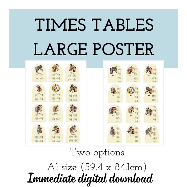 Horse Classroom Decor, Times Tables Classroom Display, Multiplication ...