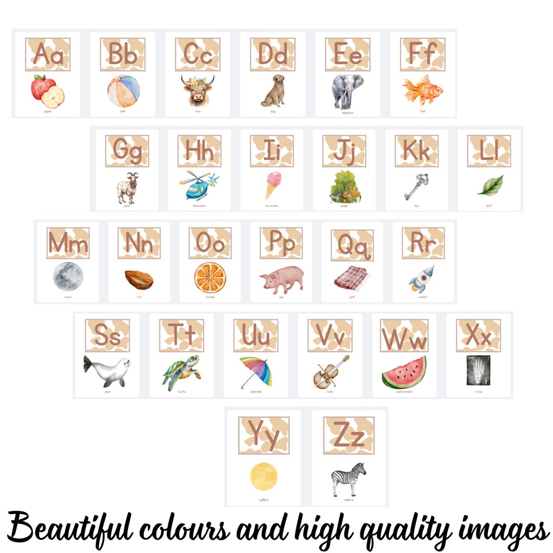 Boho Highland Cow Alphabet Classroom Poster, Highland Cow Classroom ...