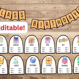 EDITABLE Classroom Birthday Present Display, Primary School Birthday ...