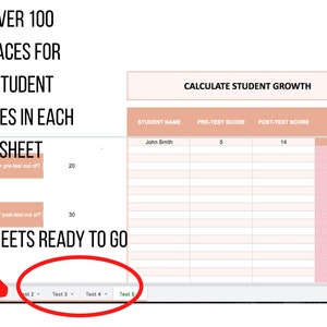 Student Growth Google Sheets Template, Teacher Google Sheets Template ...
