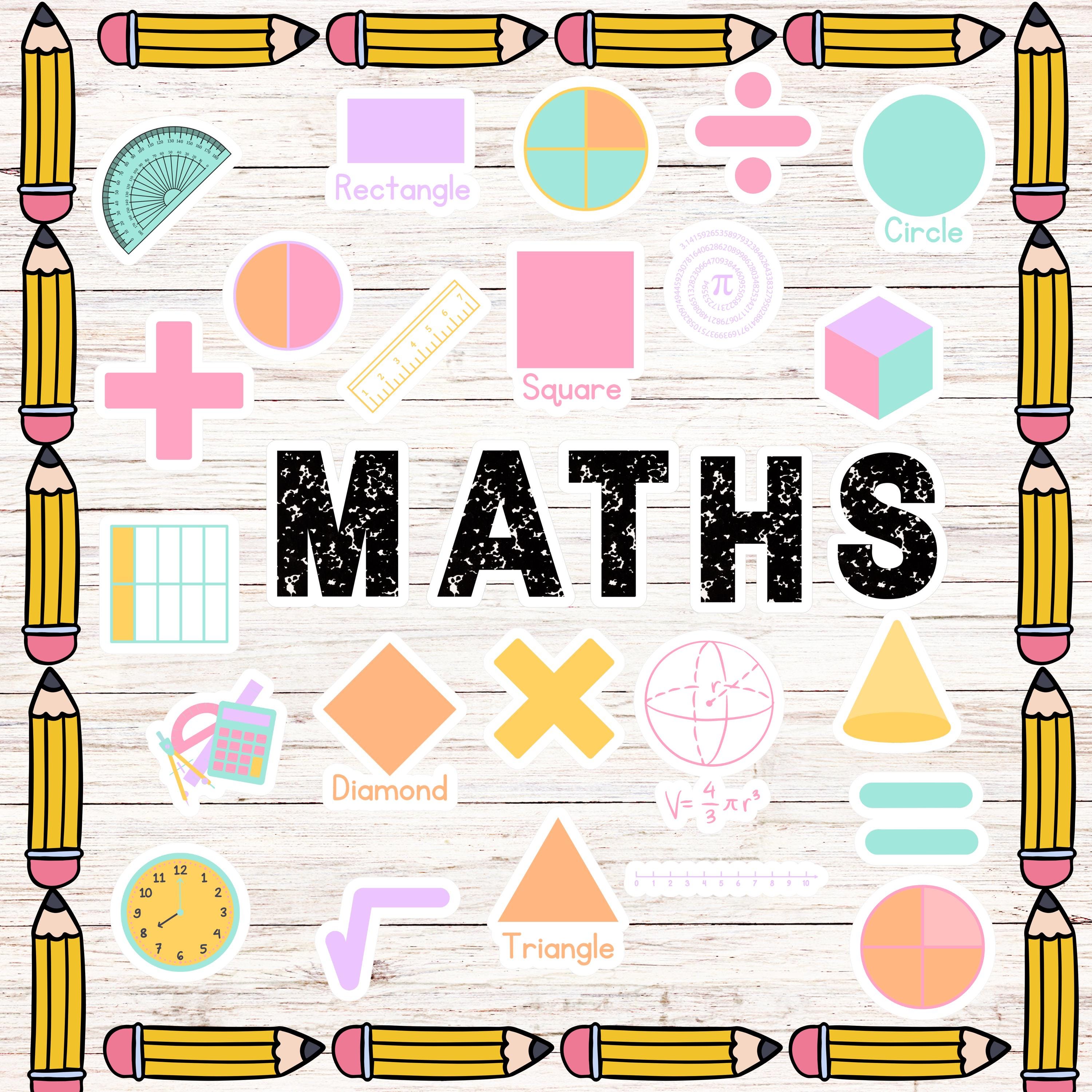 Math Classroom Board, Maths Bulletin Board Kit, Printable Maths Display ...