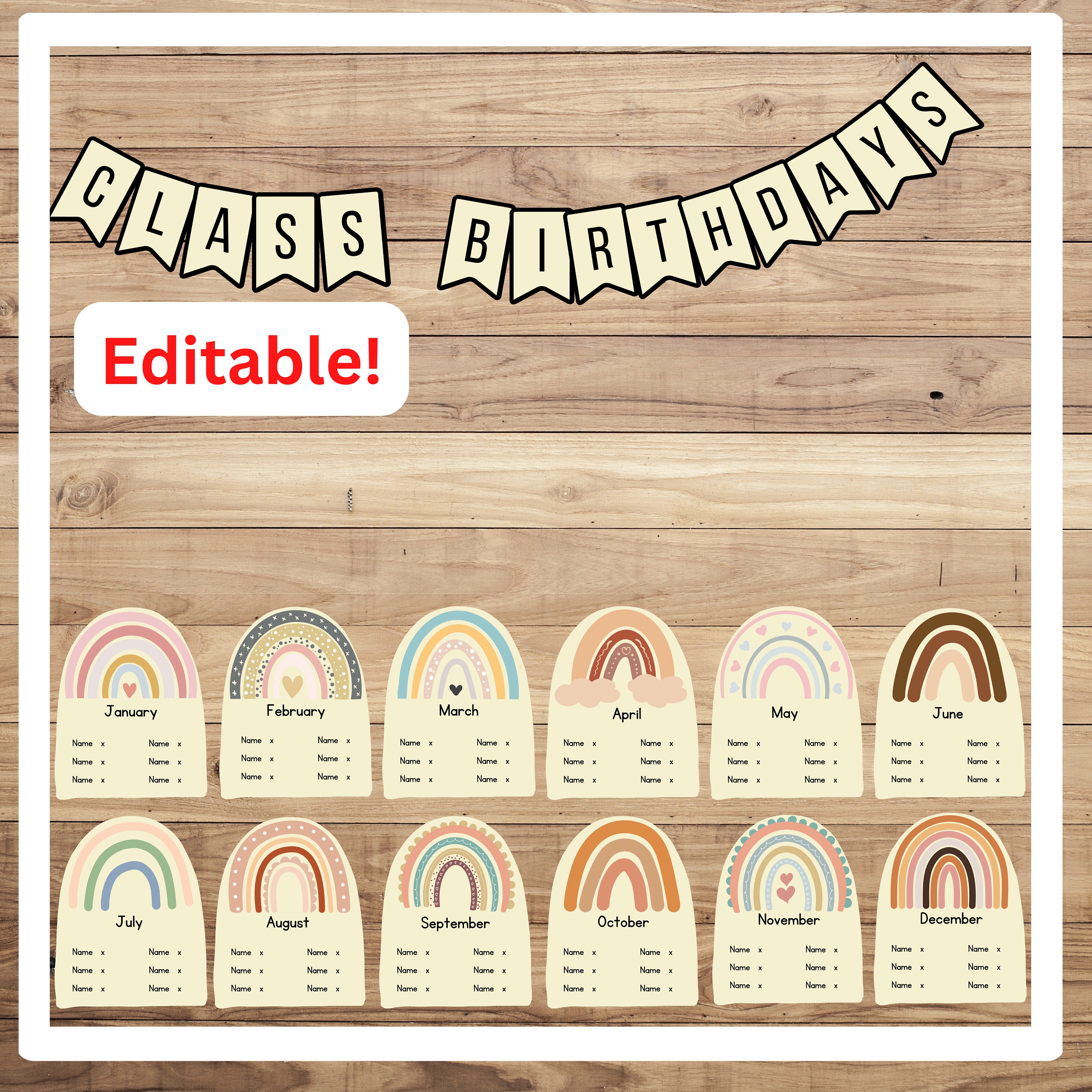 EDITABLE Classroom Birthday Display, Primary School Cake Birthday ...