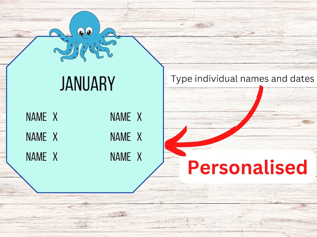 EDITABLE Modern Ocean Theme Classroom Birthday Display, Primary School ...