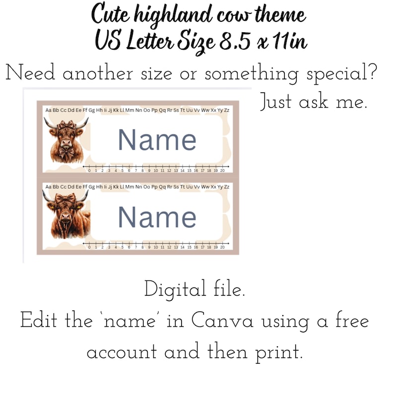 EDITABLE Western Cow Desk Name Tags | Farmhouse Classroom Decor ...