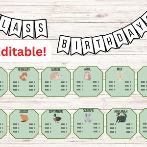 EDITABLE Woodland Classroom Birthday Display, Primary School Cute ...