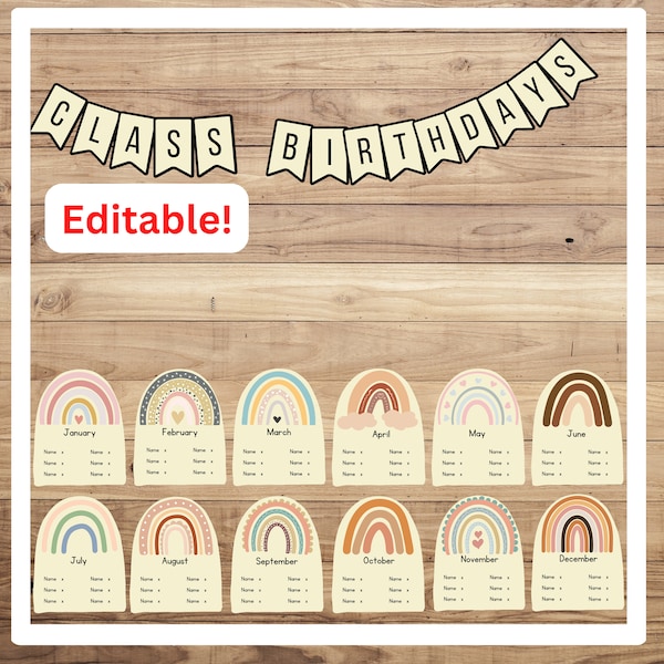 Classroom Birthday Chart - Etsy