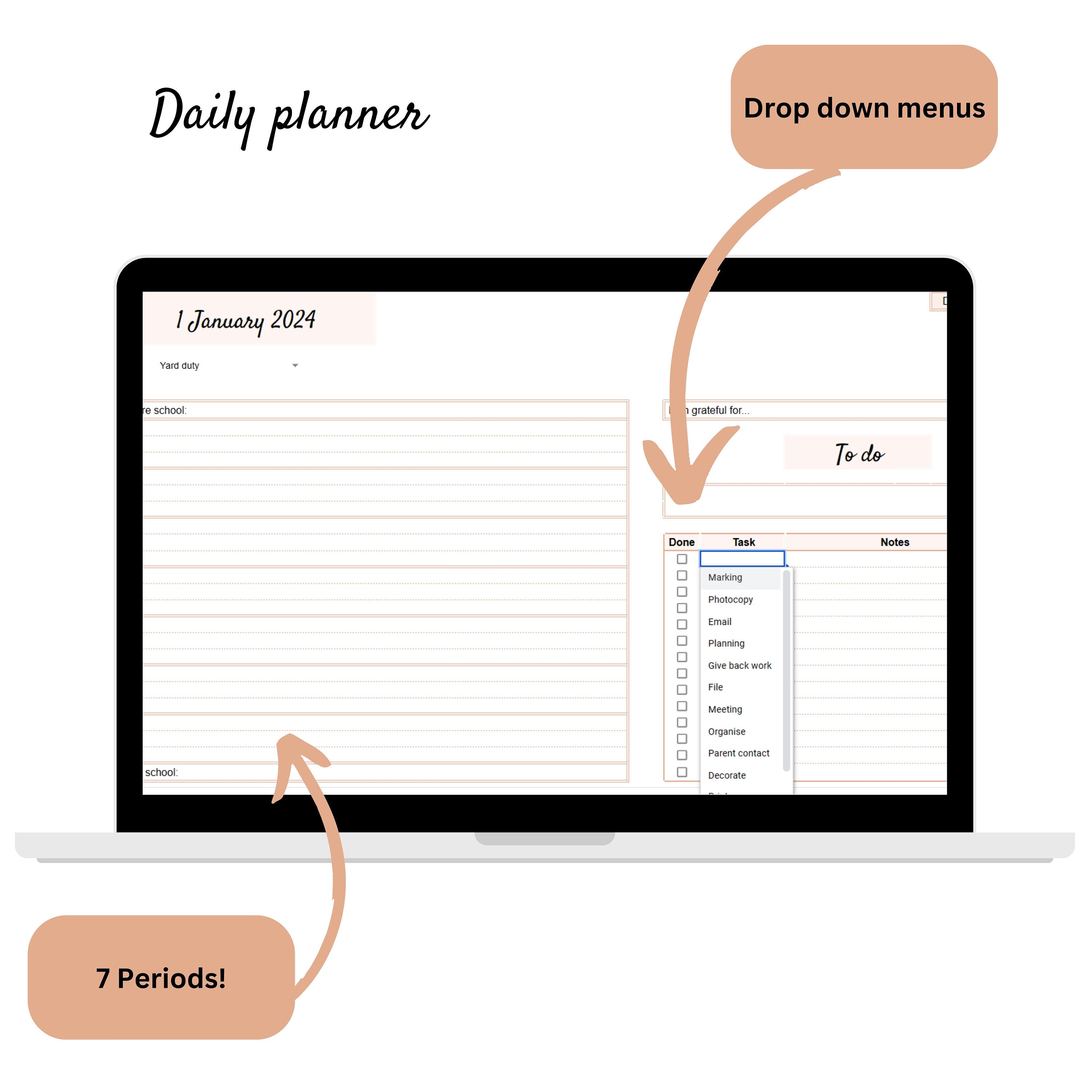 2024 Australian Teacher Google Sheets Planner, Digital Calendar, Daily ...