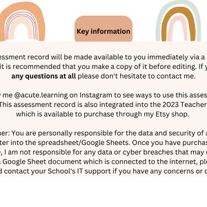 Teacher Markbook, Assessment Record, Student Data Tracker, Google ...