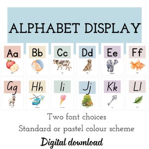 Alphabet Poster, Abc Flash Cards, Homeschool Educational Display ...