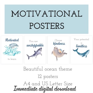 Sea Animals Bulletin Board, Marine Classroom Decor, Neutral Playroom ...