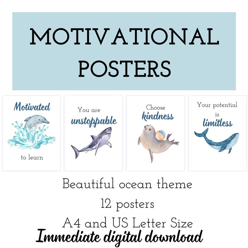 Sea Animals Bulletin Board, Marine Classroom Decor, Neutral Playroom ...