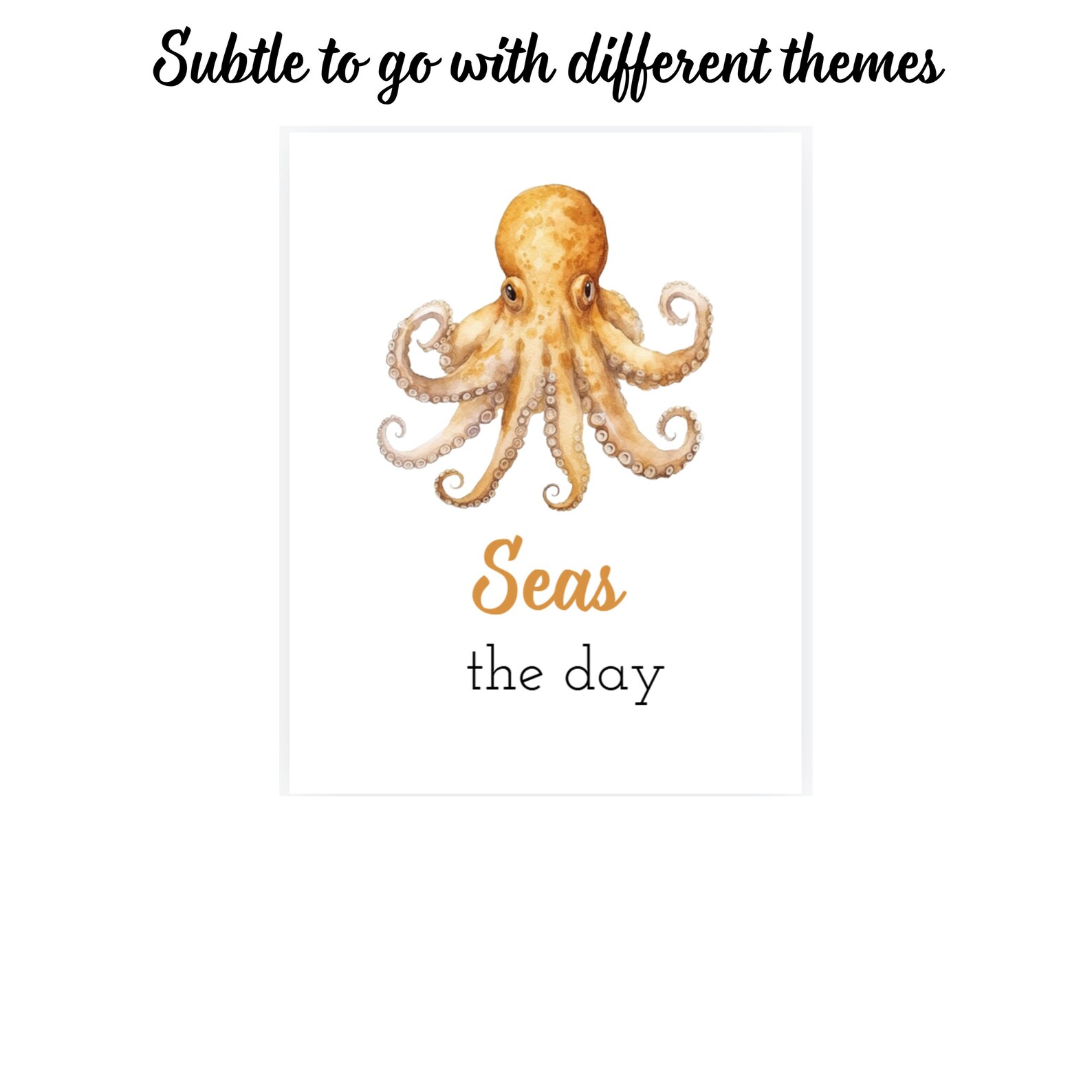 Funny Motivational Sea Animal Poster, Ocean Themed Classroom, Modern ...
