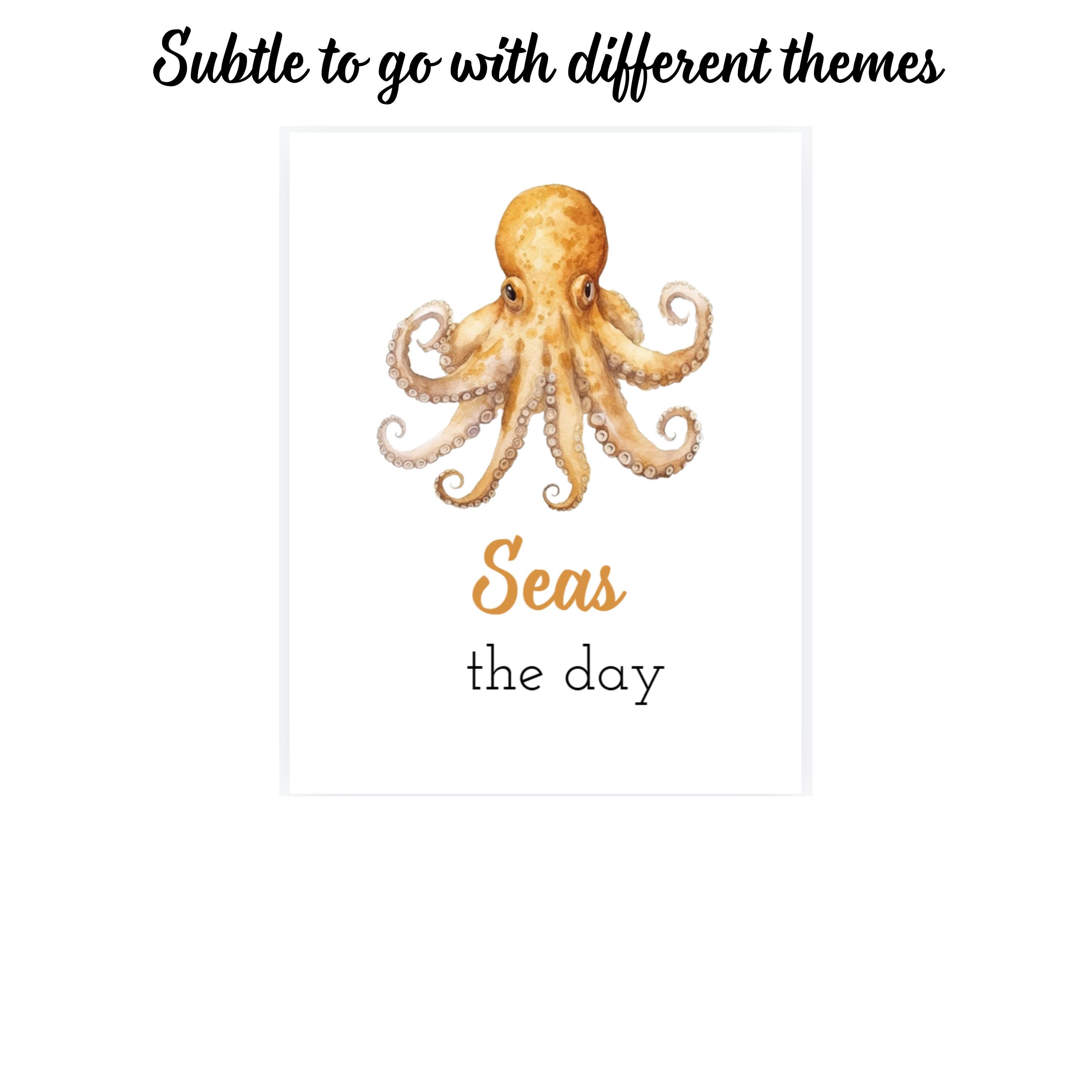 Funny Motivational Sea Animal Poster, Ocean Themed Classroom, Modern ...