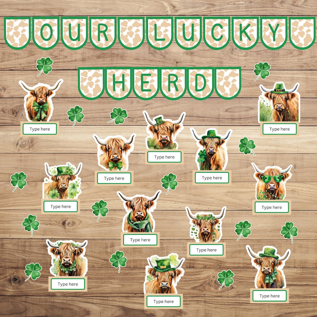 St Patrick's Day Cow Classroom Display, Western Theme Door Decor ...