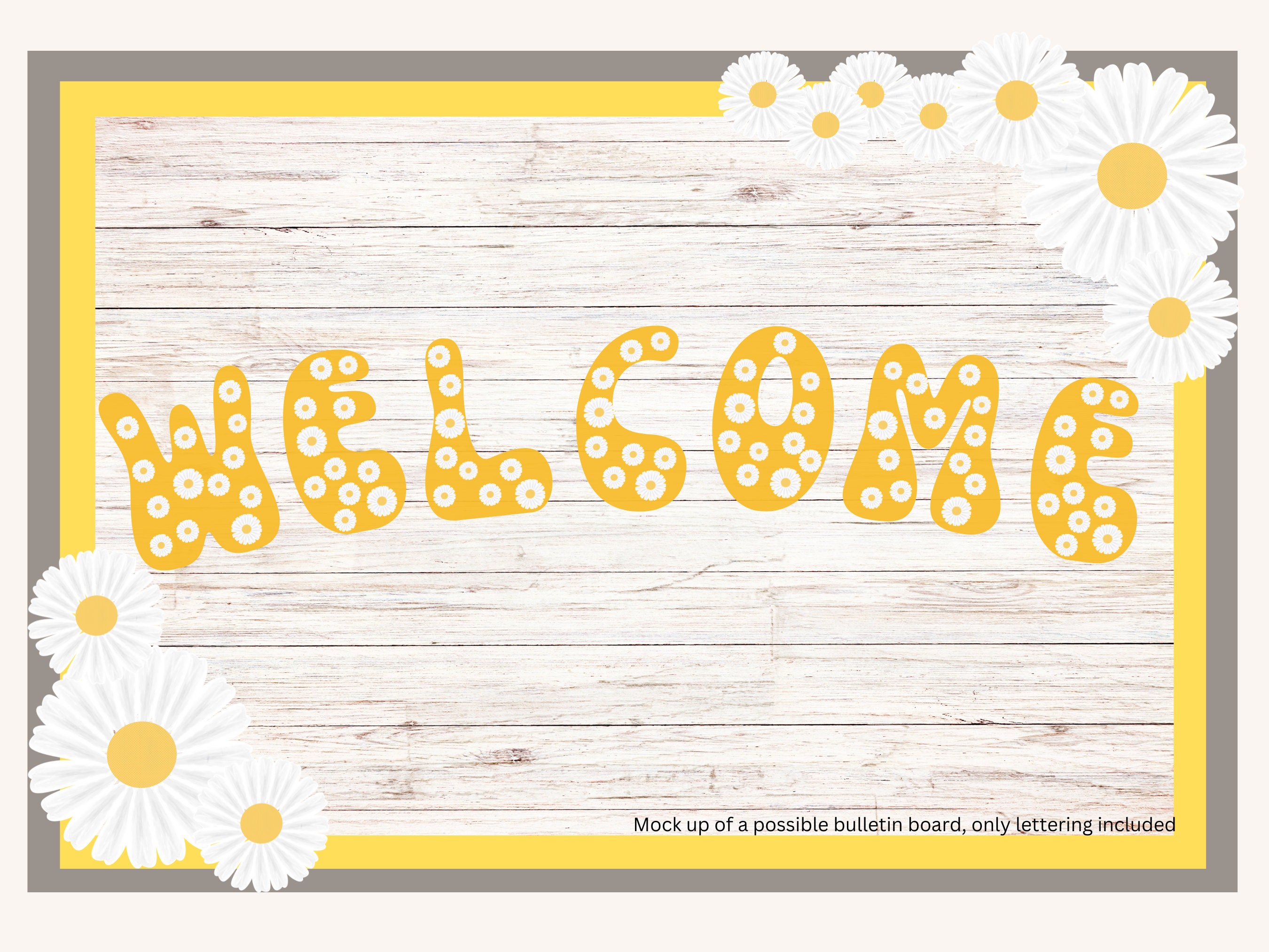 WELCOME Bulletin Board, Groovy Display Board Letters, Daisy Classroom ...