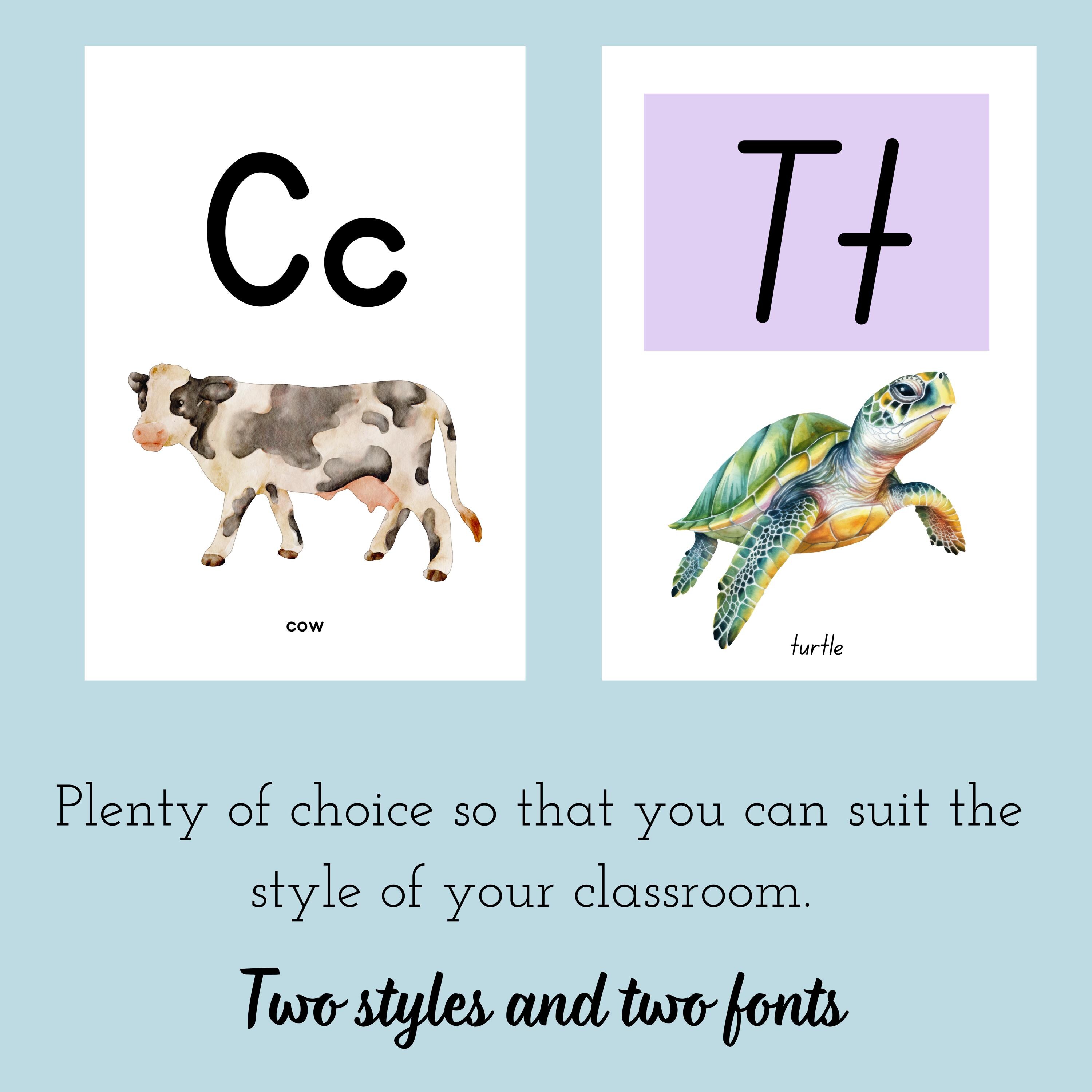 Alphabet Classroom Poster, Abc Flash Cards, Homeschool Educational ...
