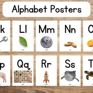 Alphabet Posters, A-Z Posters, Daycare Display Board, Primary School ...