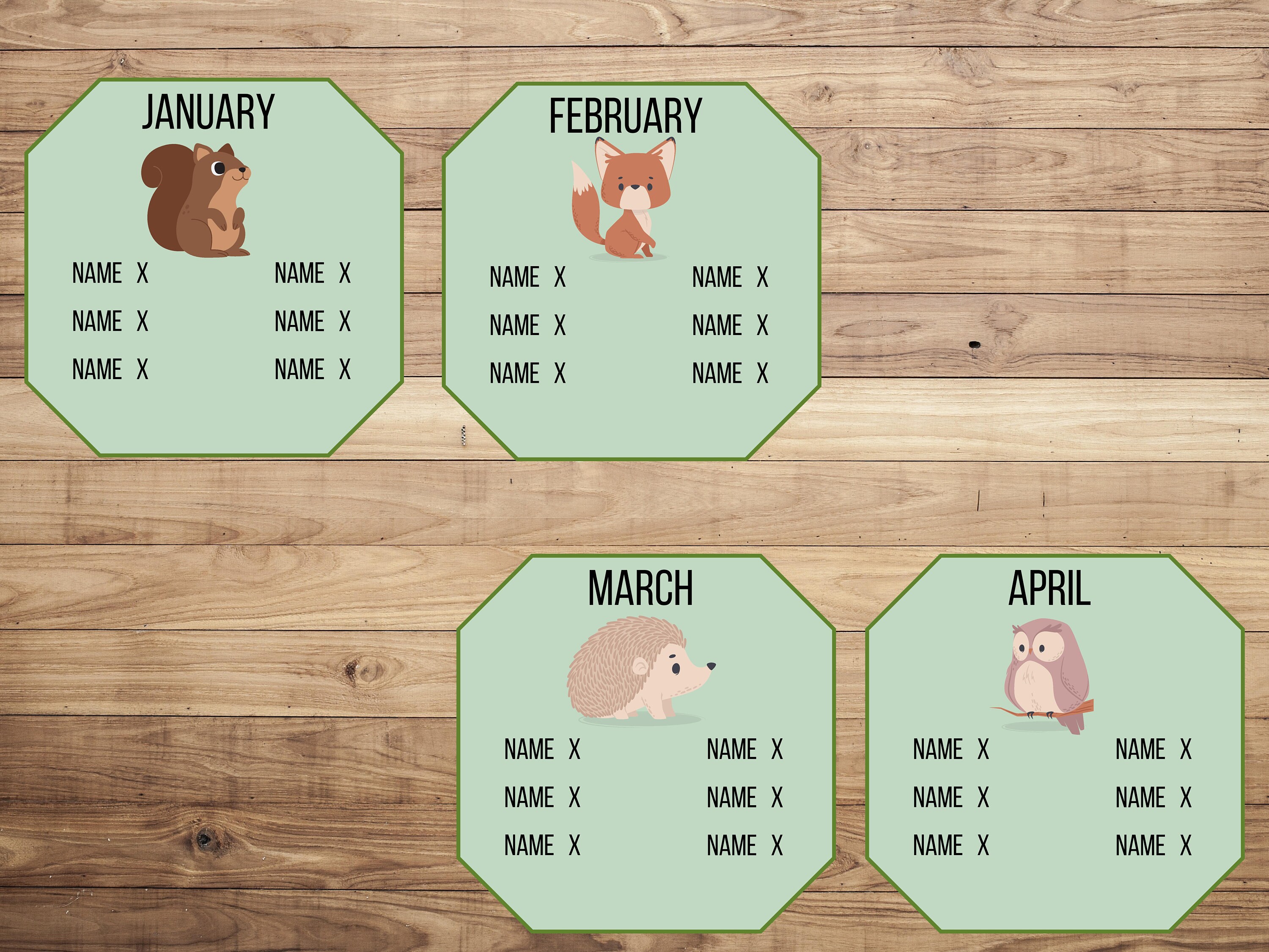 EDITABLE Woodland Animal Classroom Birthday Display, Primary School ...