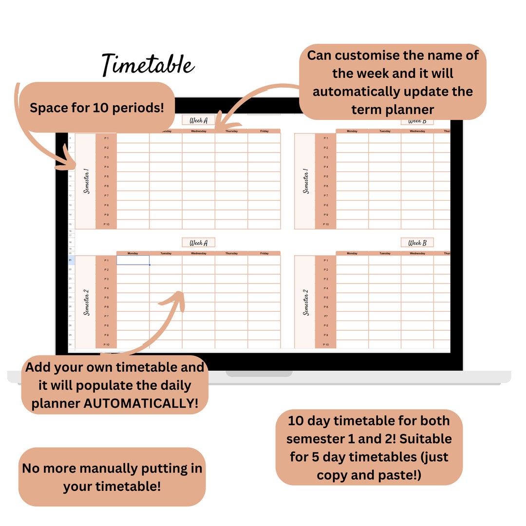 2024 Digital Teacher 10 Period Planner Australia Google Drive, Digital ...