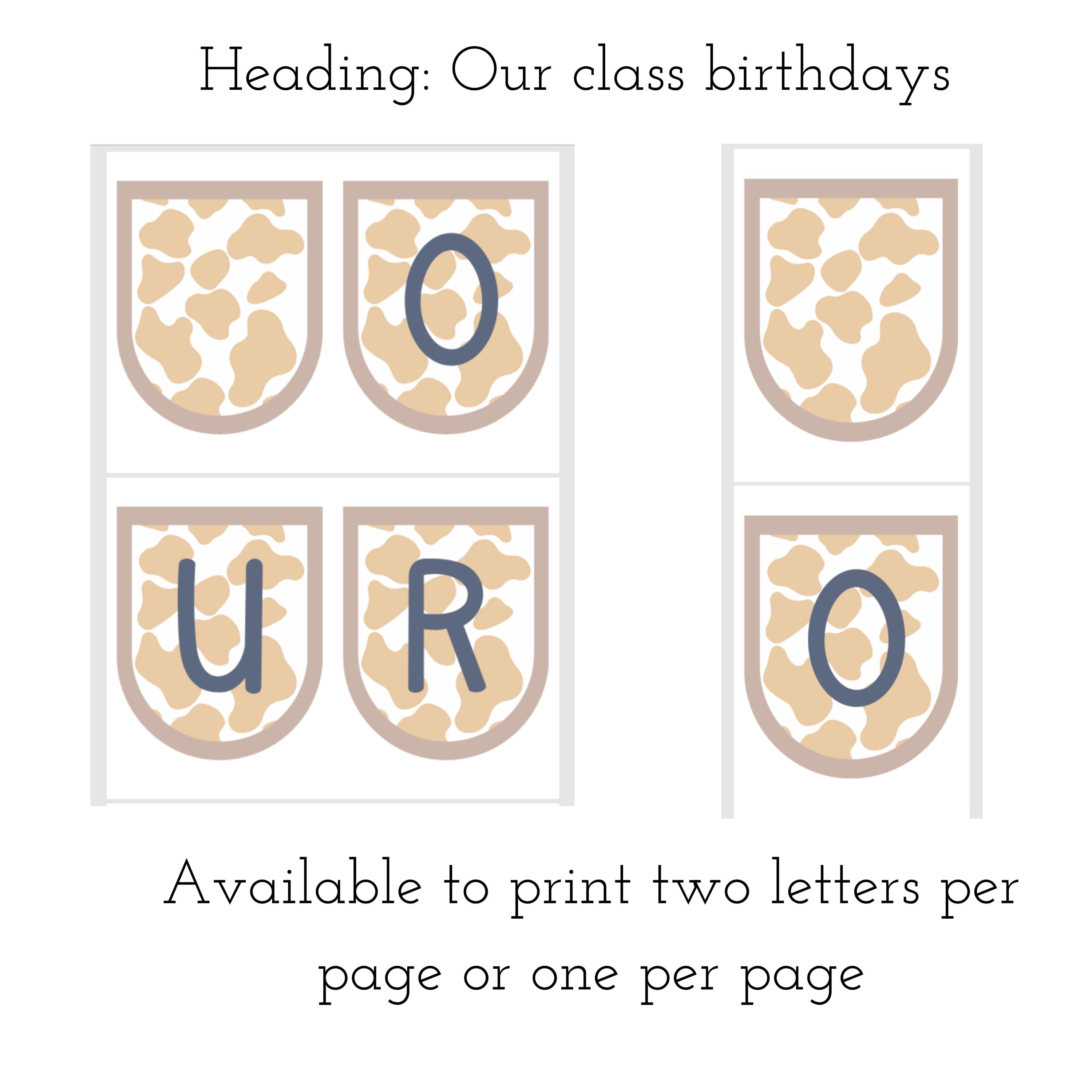 EDITABLE Highland Cow Classroom Birthday Display, Primary School ...