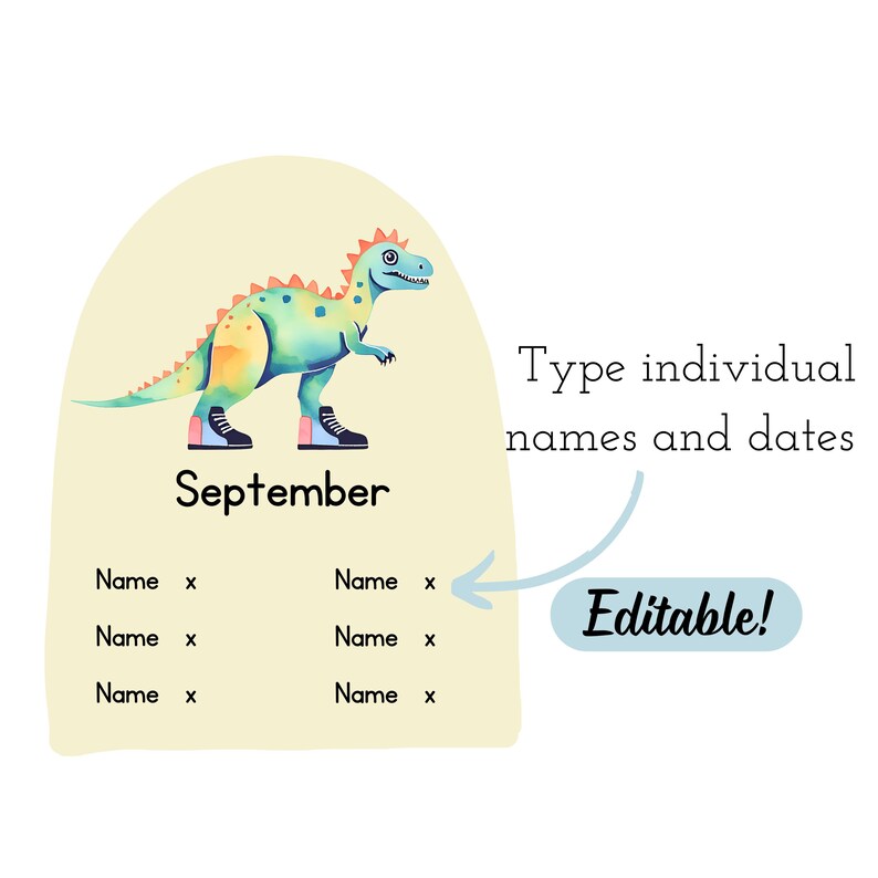 EDITABLE Dinosaur Classroom Birthday Display, Primary School Birthday ...