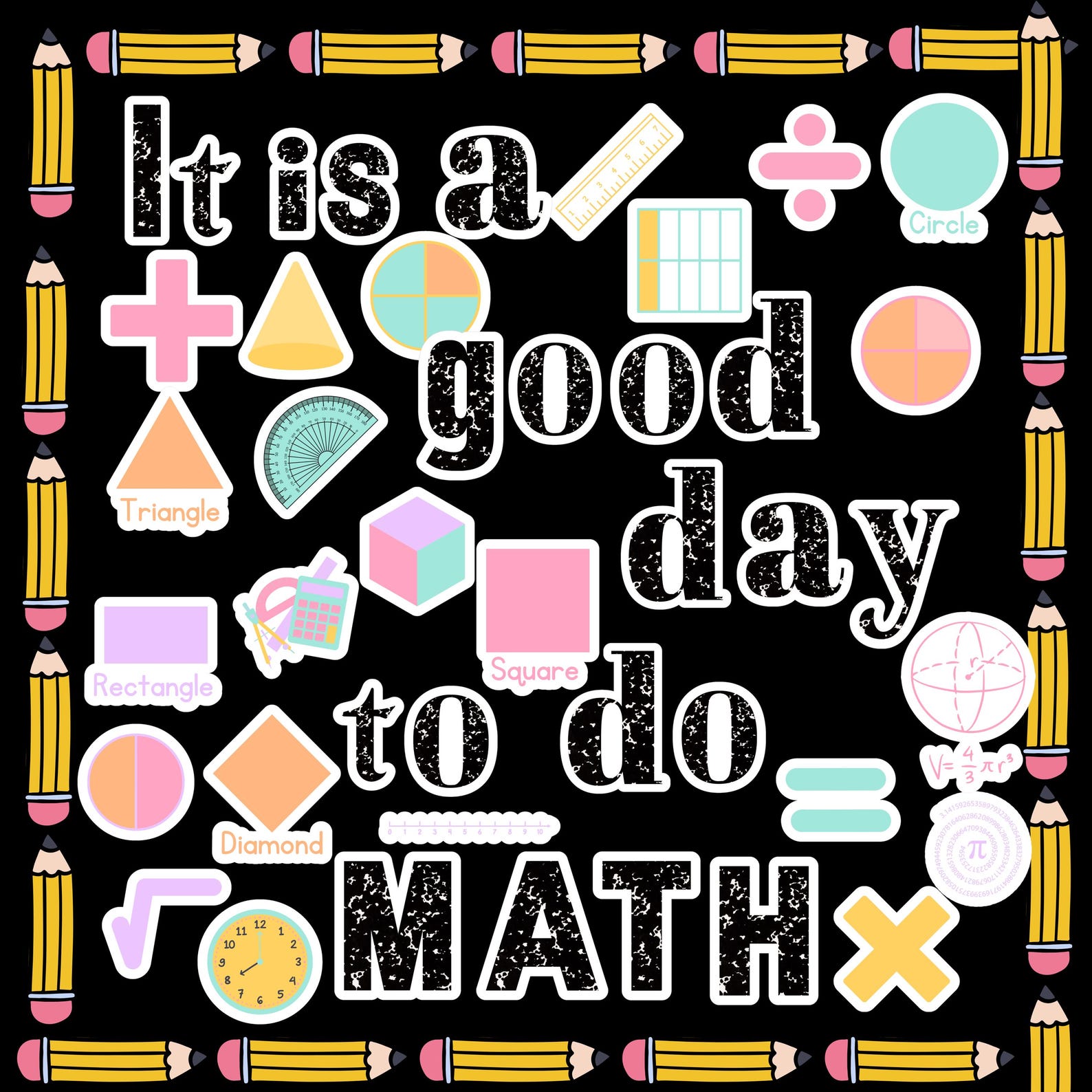 It is a Good Day to Do Math, Maths Bulletin Board Kit, Bright Groovy ...
