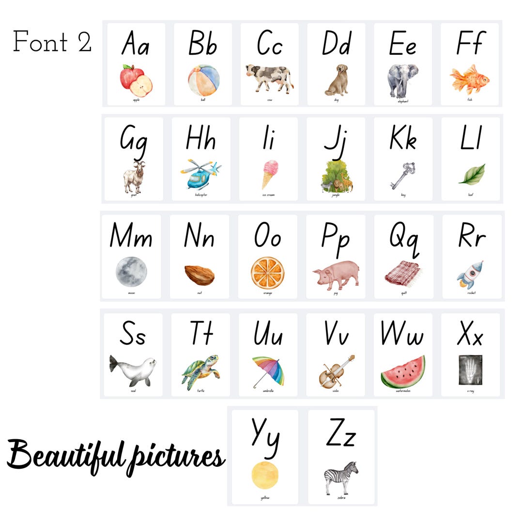 Alphabet Poster, Abc Flash Cards, Homeschool Educational Display ...
