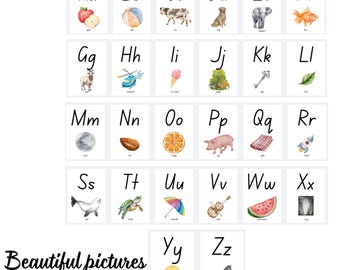 PASTEL ABSTRACT LINES Classroom Alphabet Display Cards - Etsy