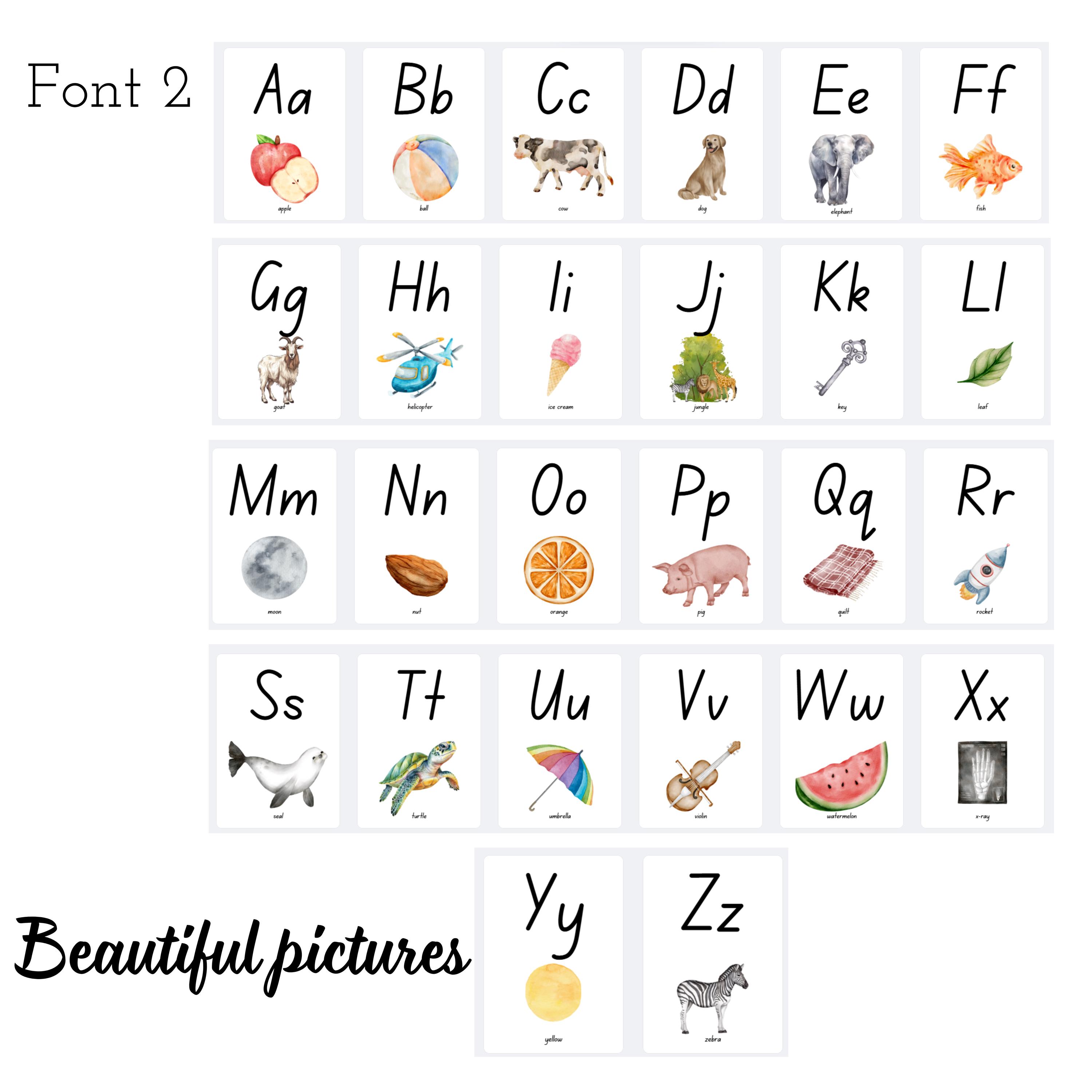Alphabet Poster, Abc Flash Cards, Homeschool Educational Display ...