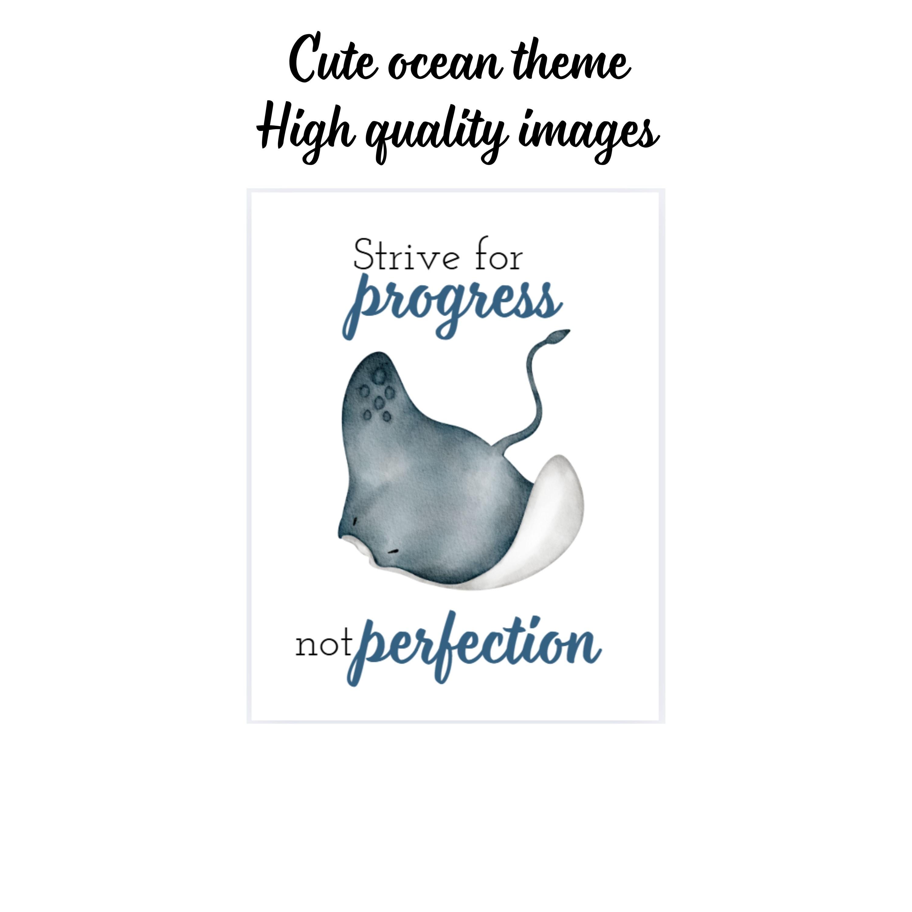 Ocean Theme Bulletin Board, Motivational Ocean Posters, Sea Animals ...