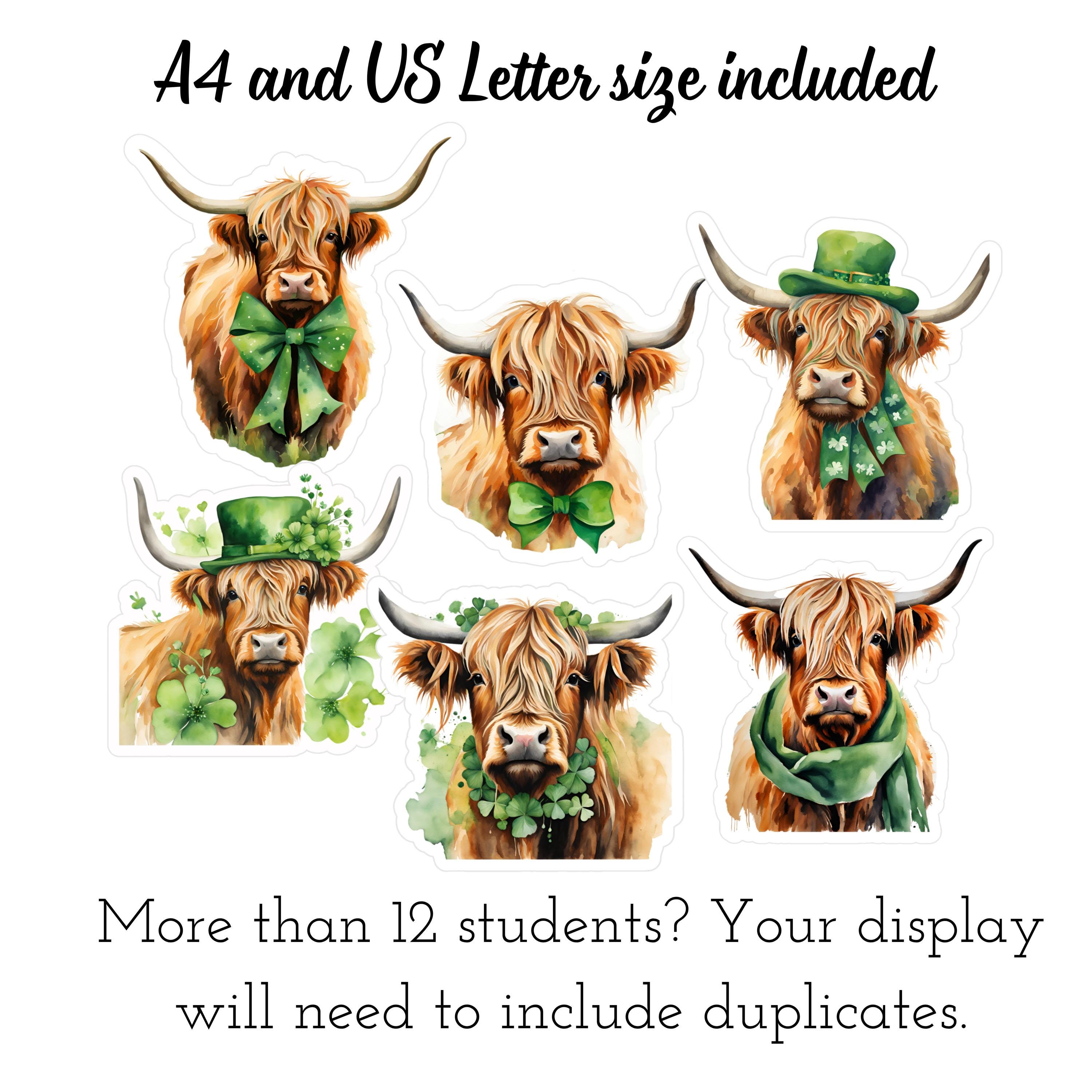 St Patrick's Day Cow Classroom Display, Western Theme Door Decor ...