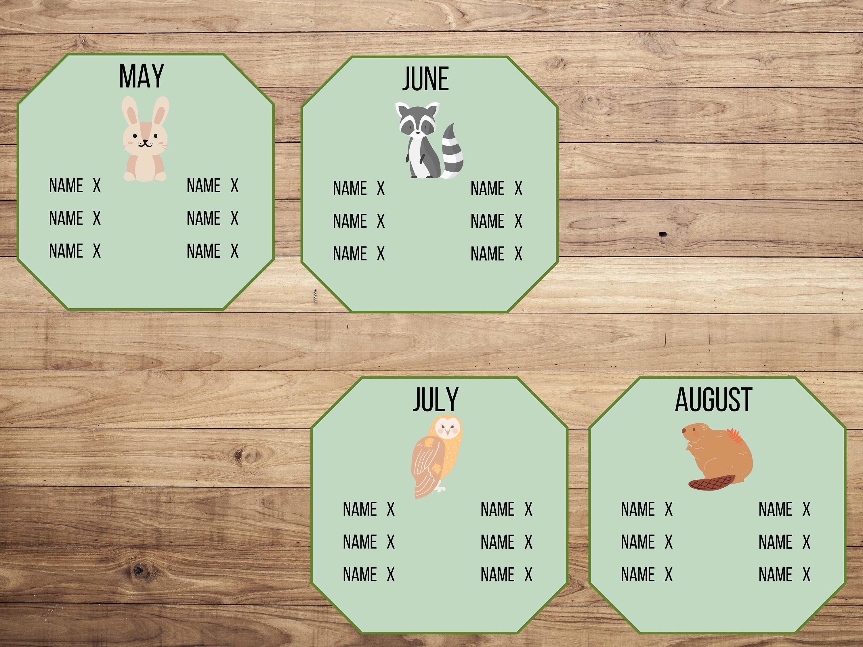 EDITABLE Woodland Animal Classroom Birthday Display, Primary School ...