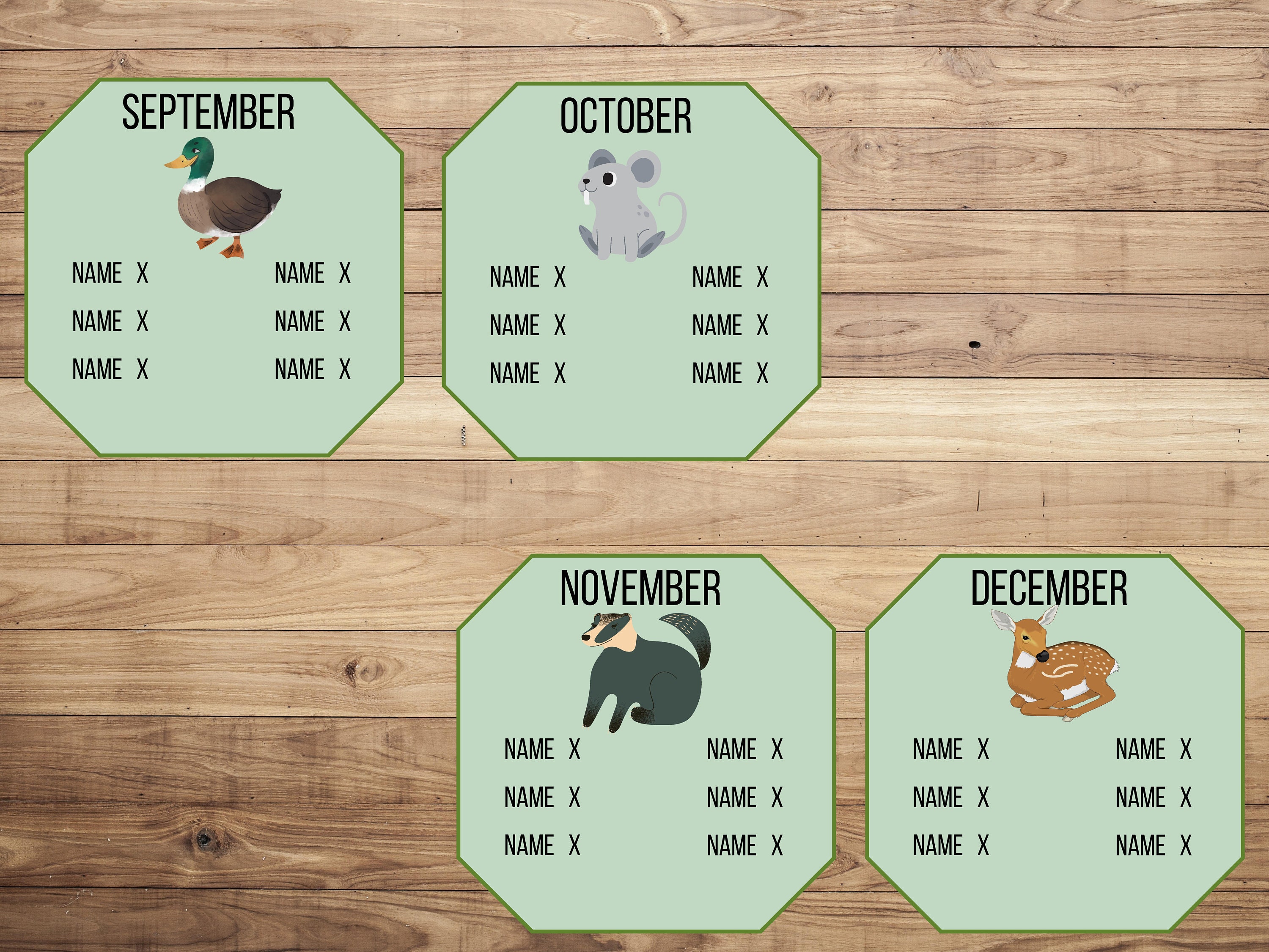 EDITABLE Woodland Animal Classroom Birthday Display, Primary School ...