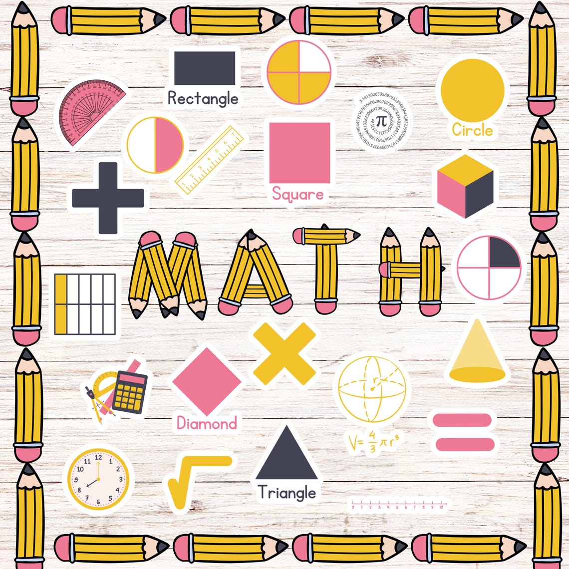 Math Bulletin Board, Classroom Math Display Kit, Easy Math Chart, Back ...