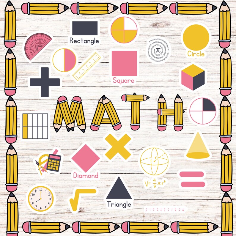 Math Bulletin Board, Classroom Math Display Kit, Easy Math Chart, Back ...