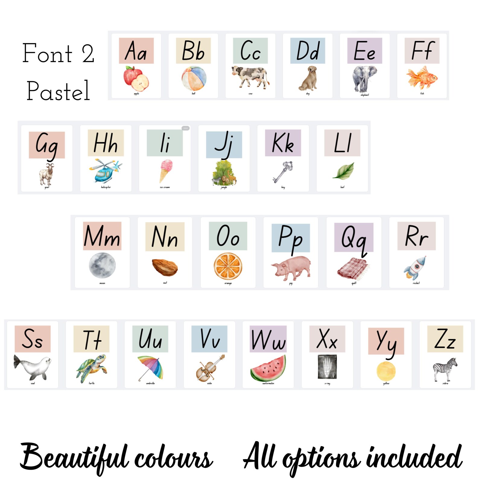 Alphabet Poster, Abc Flash Cards, Homeschool Educational Display ...