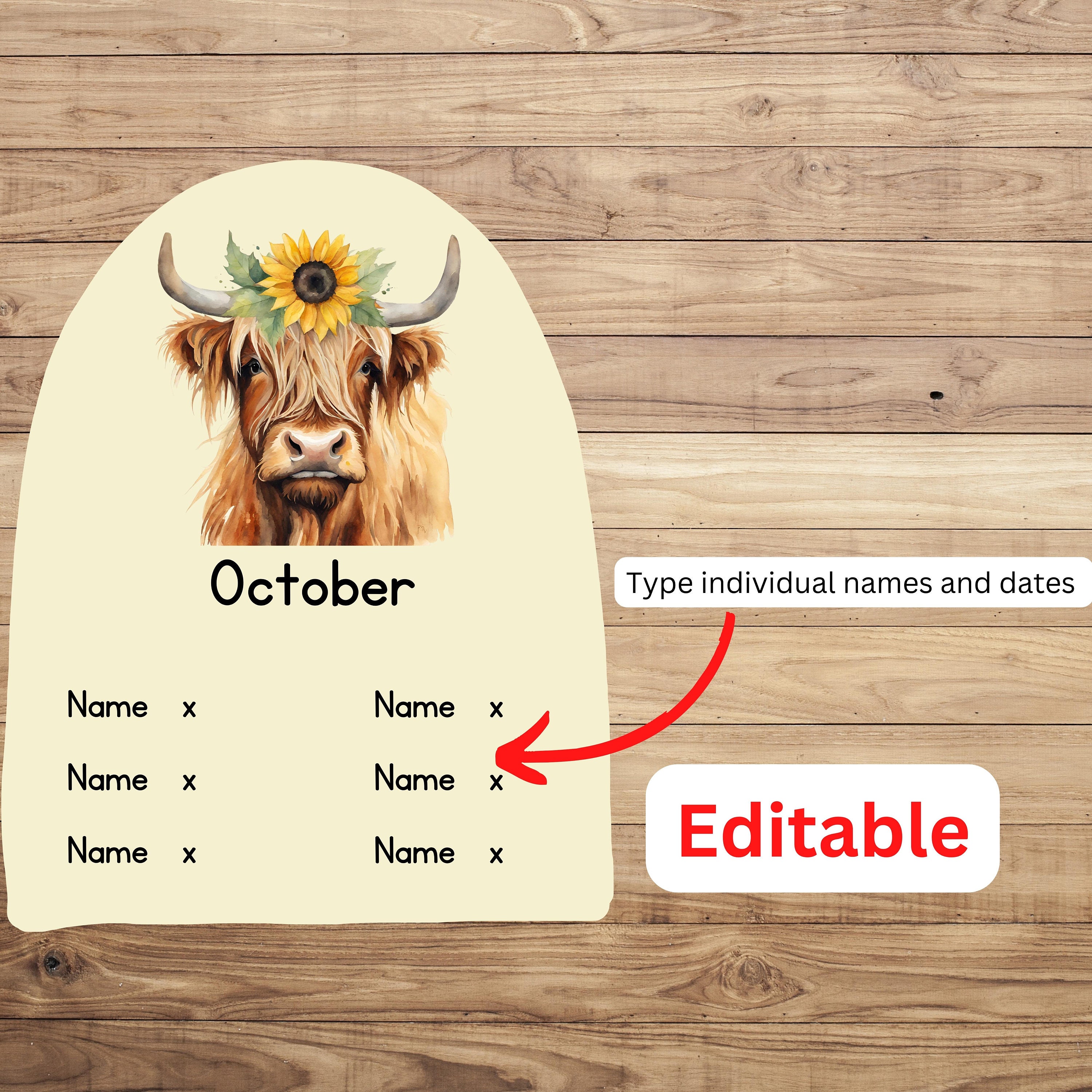 EDITABLE Cow Classroom Birthday Display, Primary School Birthday ...