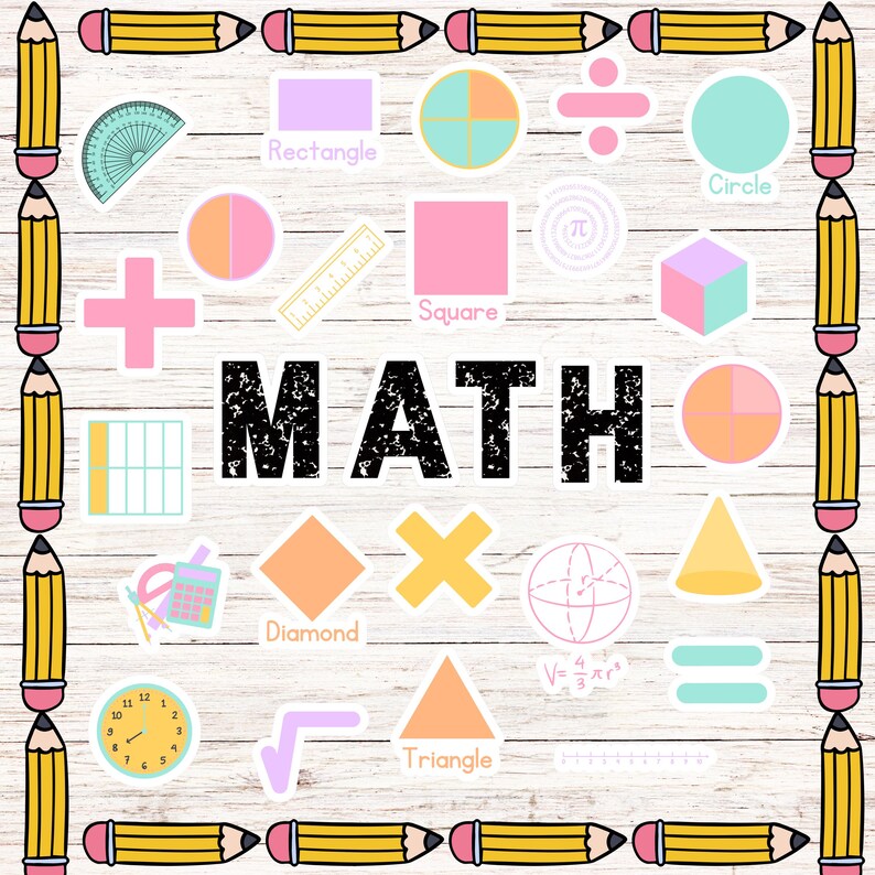 Math Classroom Board, Maths Bulletin Board Kit, Printable Maths Display ...