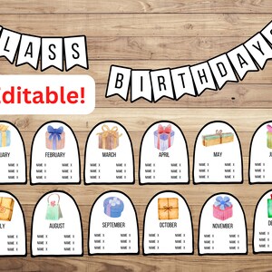 EDITABLE Classroom Birthday Present Display, Primary School Birthday ...