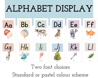 PASTEL ABSTRACT LINES Classroom Alphabet Display Cards - Etsy