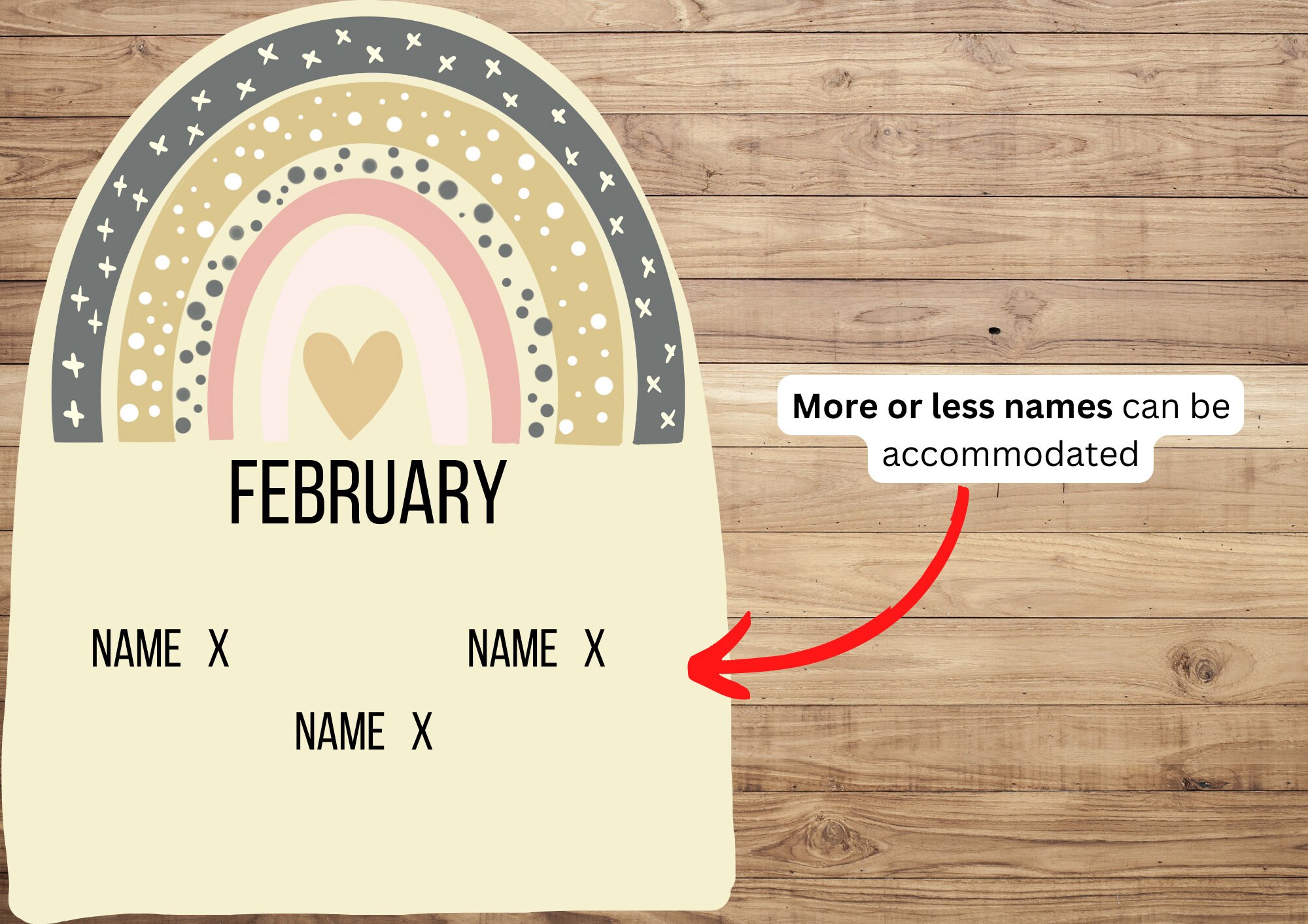 CUSTOM Classroom Boho Rainbow Birthday Display, Primary School Cake ...