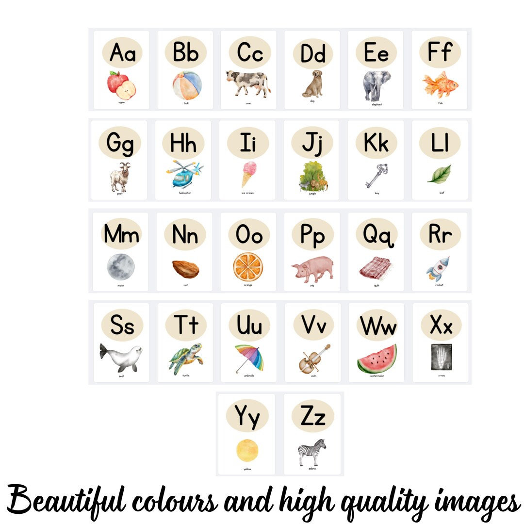 Western Theme Alphabet Poster, Abc Flash Cards, Alphabet Cards for ...