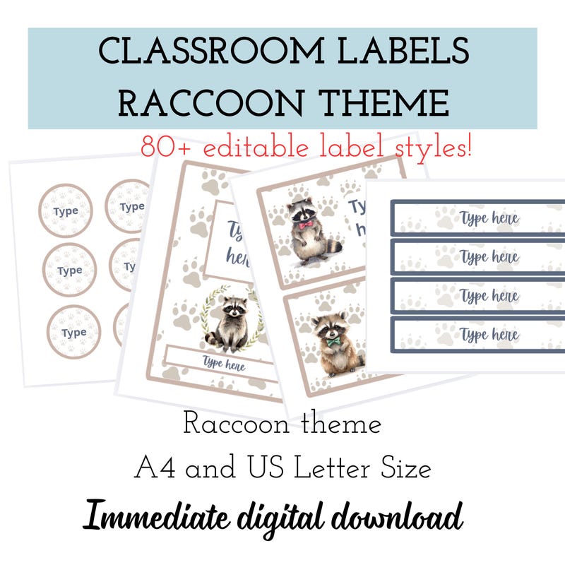 Classroom Theme Raccoons - Etsy