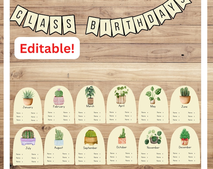 Plant Classroom Birthday Display | French Decor (PNG, PDF, Powerpoint ...