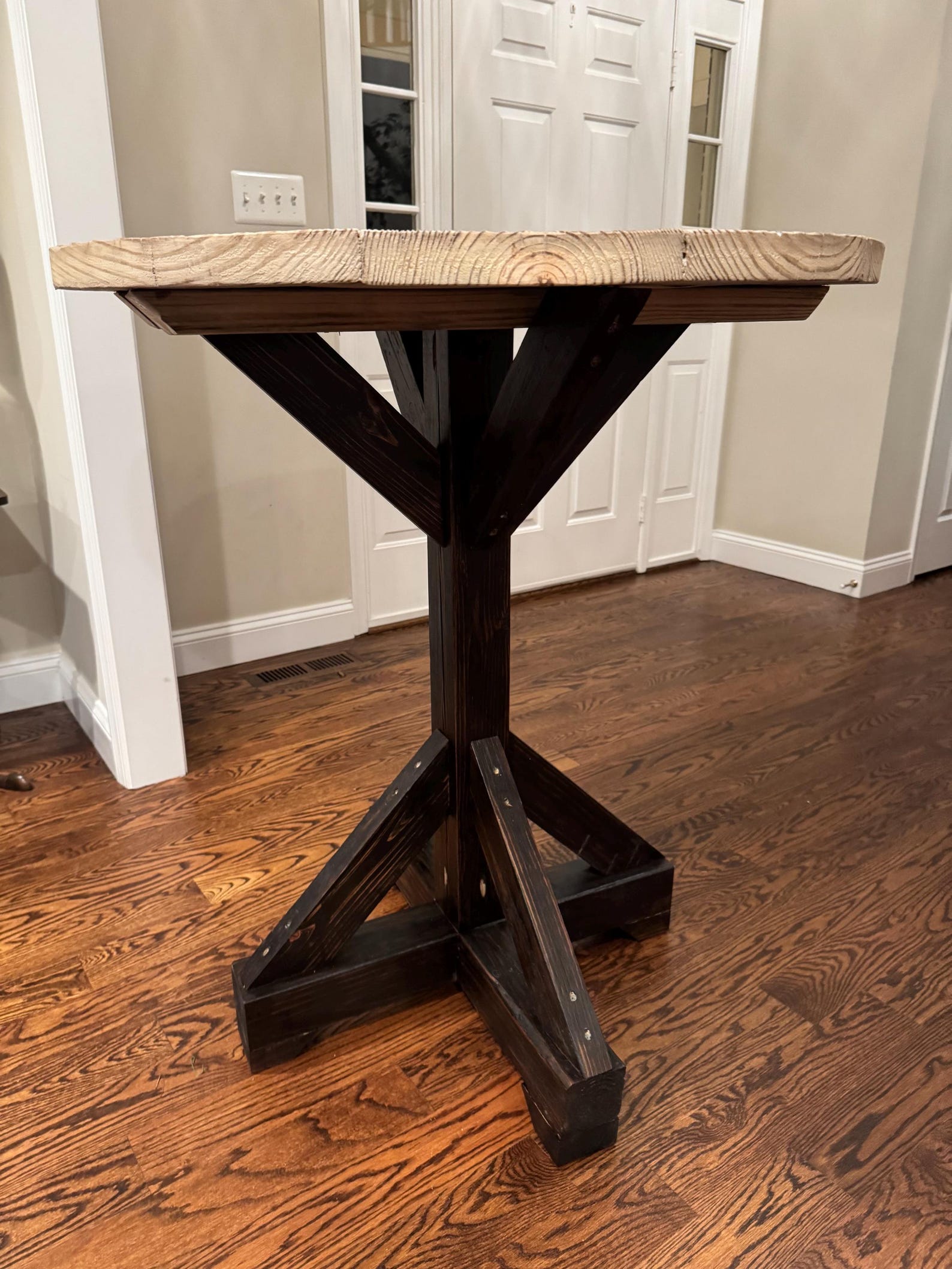 36” Round Pedestal Event Pub Bar Height Table From Reclaimed Wood - Etsy
